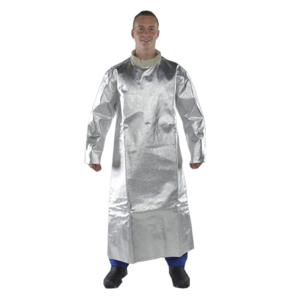 Aluminized fabric apron – Closure on the right side at the front